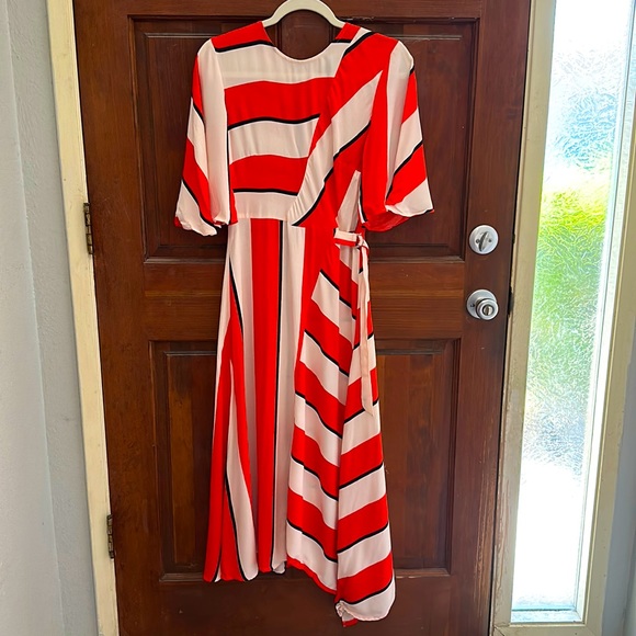 Topshop | Dresses | Topshop Diagonal Stripe Midi Dress | Poshmark